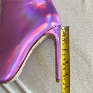 Azalea Wang | Shoes | Iridescenthalo Purplepink Heeled Boots | Poshmark
